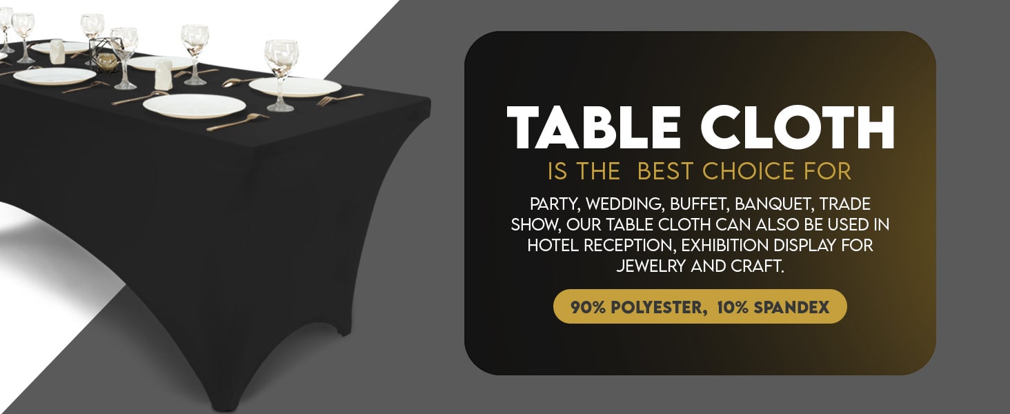 4/5/6/8FT Full Elastic Banquet Table Cloth Cover Party Table Cover Bar ...
