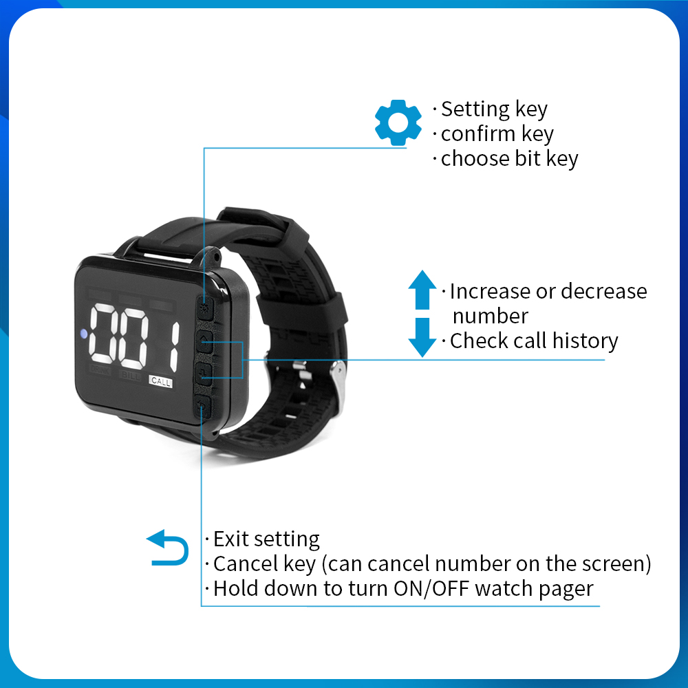 Restaurant Table Buzzer Service Calling System for Hotel Bar Waiter ...