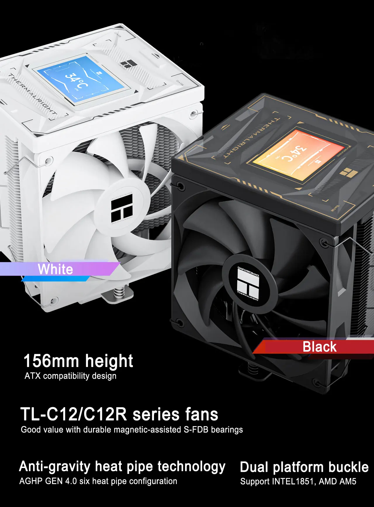Thermalright Burst Assassin 120 VISION White CPU Air Cooling Radiator 2 ...