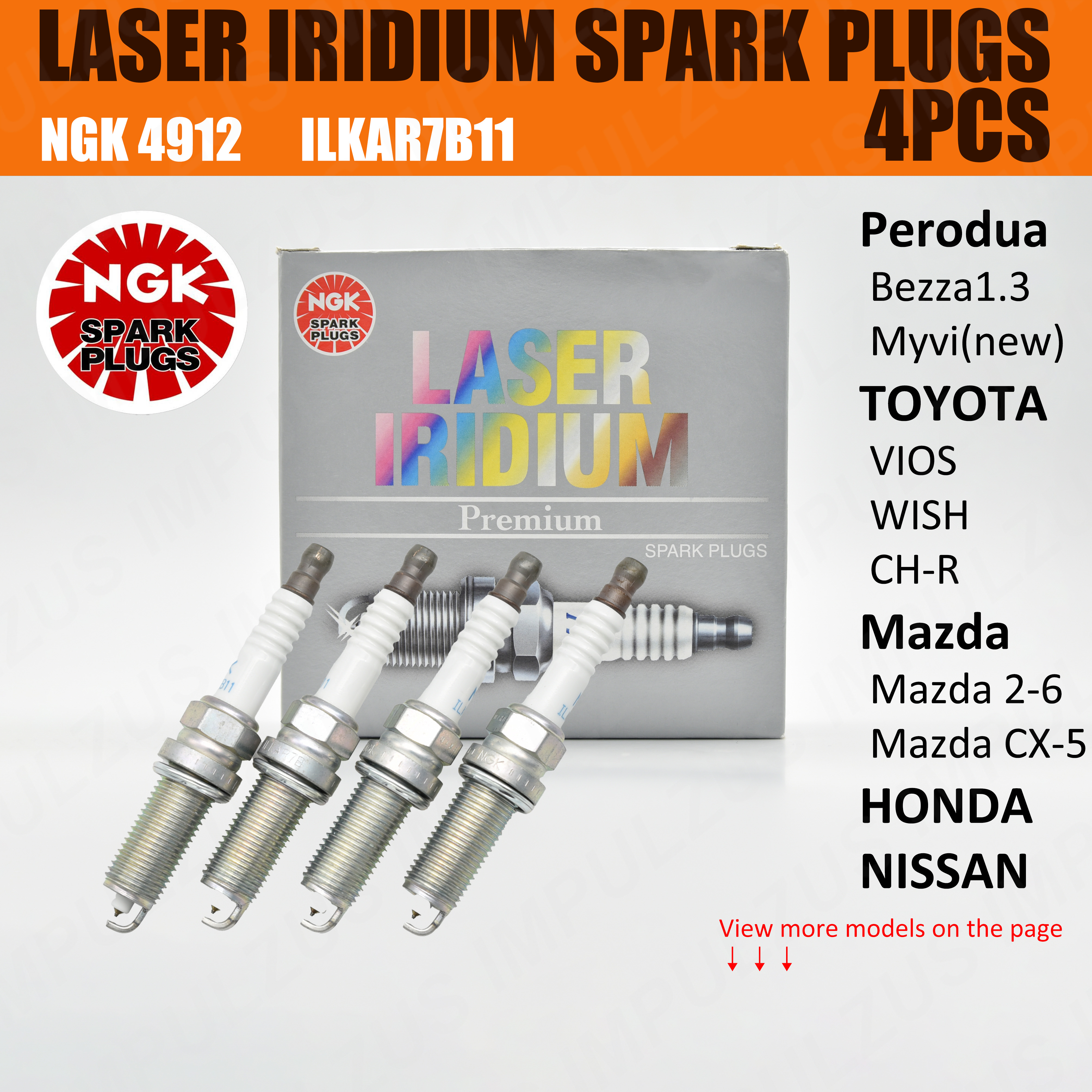 100% ORIGINAL NGK 4912 ILKAR7B11 Laser Iridium Spark Plug For Toyota ...