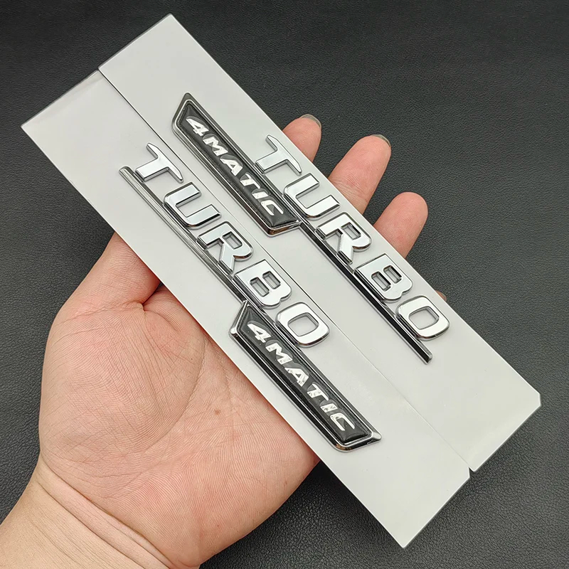 3D ABS Chrome Car Letters Logo GLA35 Fender TURBO 4MATIC Emblem Badge ...