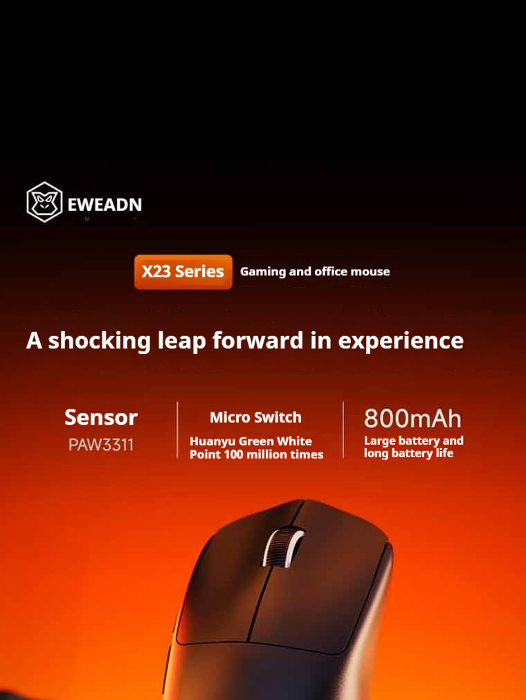 EWEADN X23 three mode wireless video game mouse without holes ...