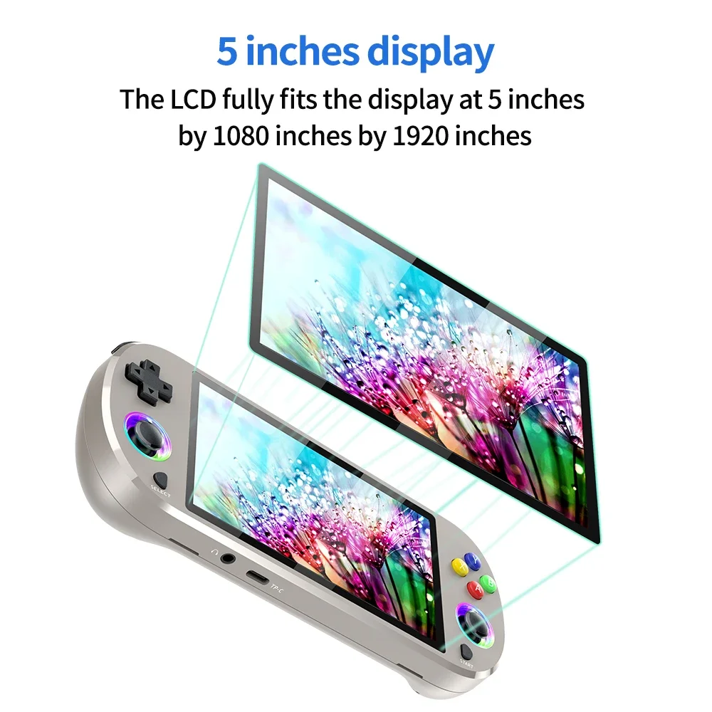 M22 Pro Handheld Retro Game Console 5.0'' IPS Screen Built In 20000 ...