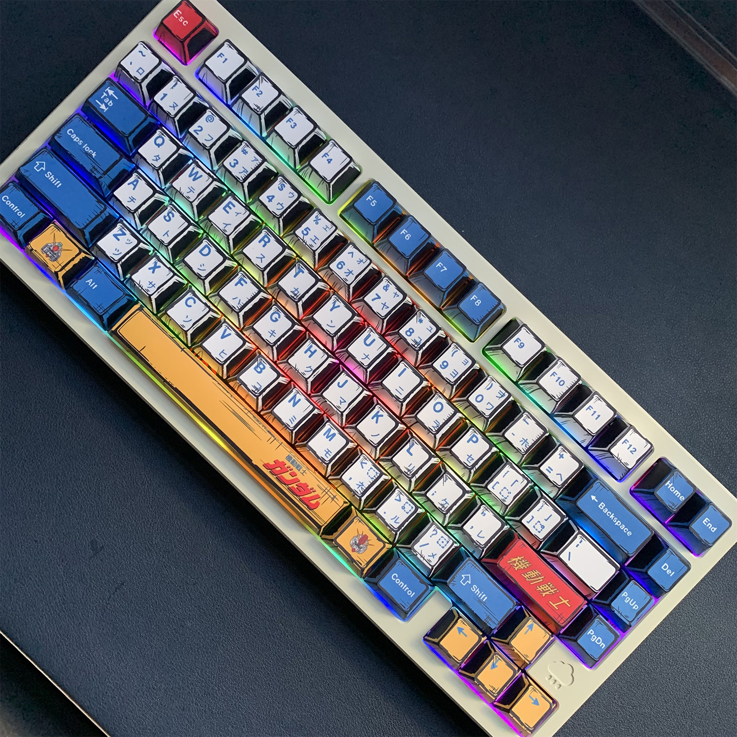 Gundam Comic Wind Keycaps PBT Dye-sub Cherry Profile Keycap Custom ...