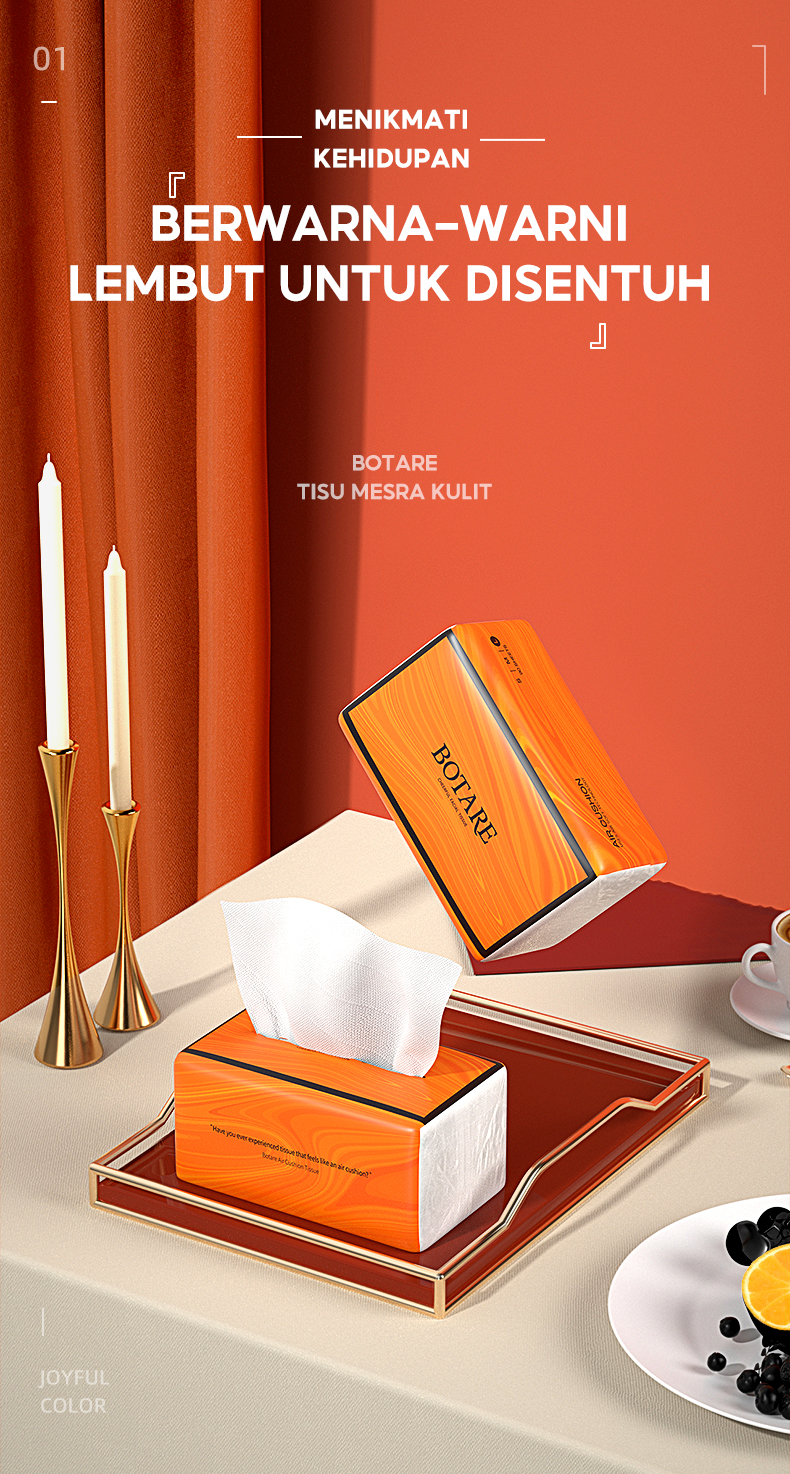 [20 PACKS]Botare Air-Cushion Tissue Paper 4-ply Facial Tissues Soft ...