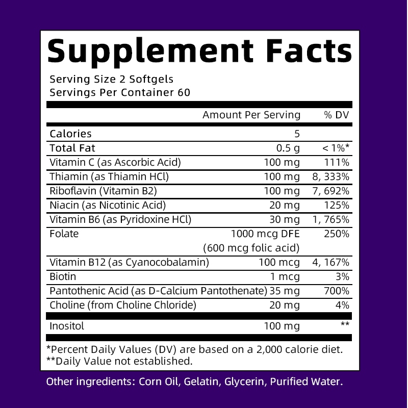 Mulittea Vitamin B Complex Capsules Supports Immune System Provides All ...