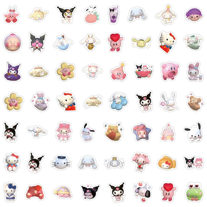 105PCS Cartoon Sanrio My Melody Hello Kitty Kuromi Sticker DIY Phone ...