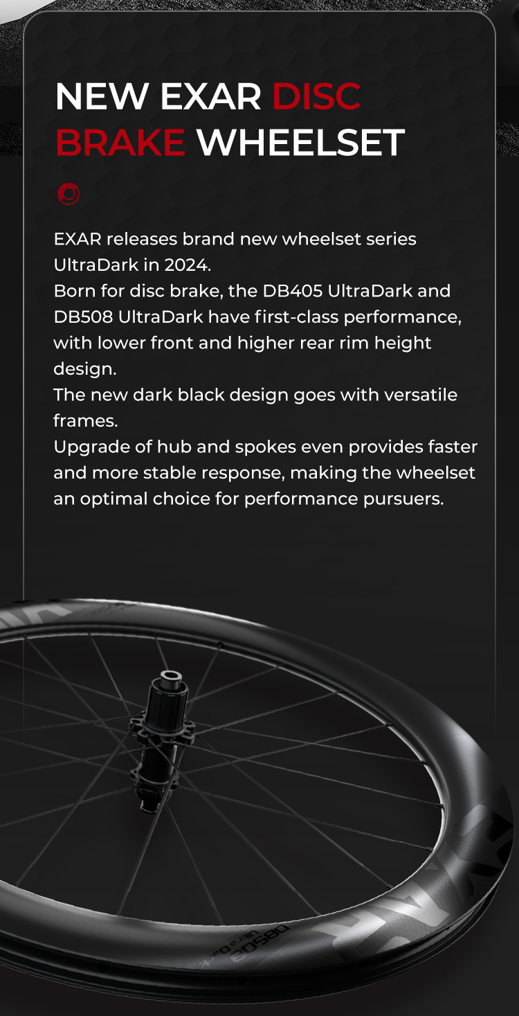 EXAR UltraDark Carbon Fiber Wheelset Front Rear Wheels Ceramic Bearing ...