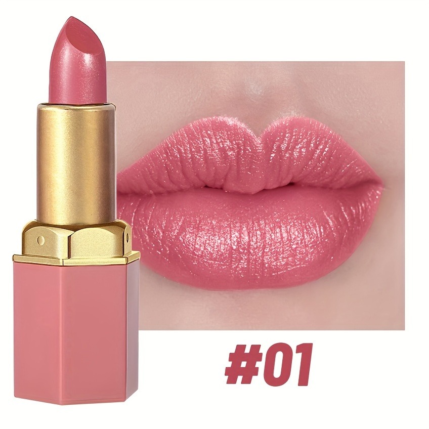 1/6Pcs Sparkle Velvet Lipstick - Metallic Pearl Finish, Long-Lasting ...