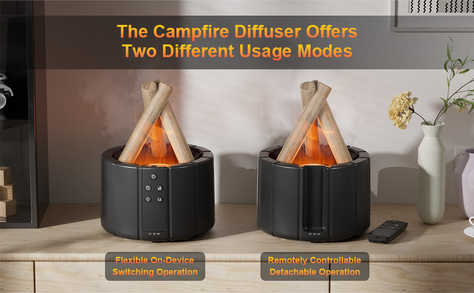 Bonfire aromatherapy diffuser, living room flame humidifier, large room ...
