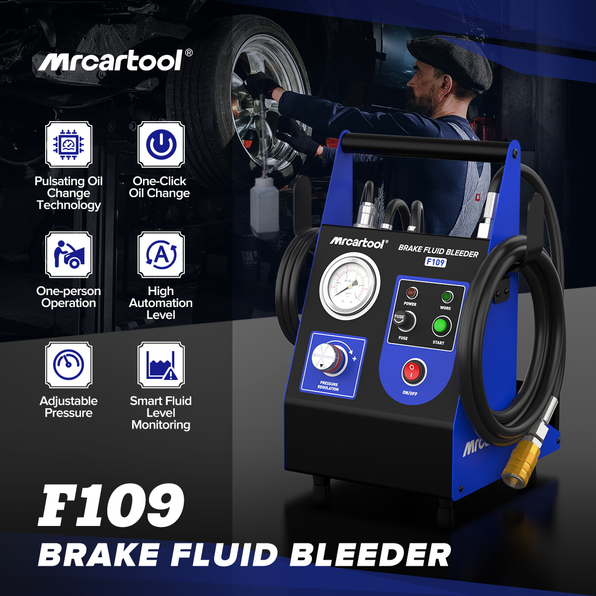 MRCARTOOL F109 Brake Fluid Bleeder Car Bleeding Brake Tool Electric ...
