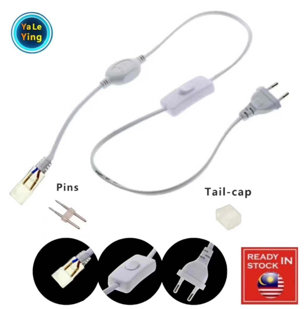EU PLUG for Neon Strip Light 220V 8×16mm Switching plug Adjustable ...