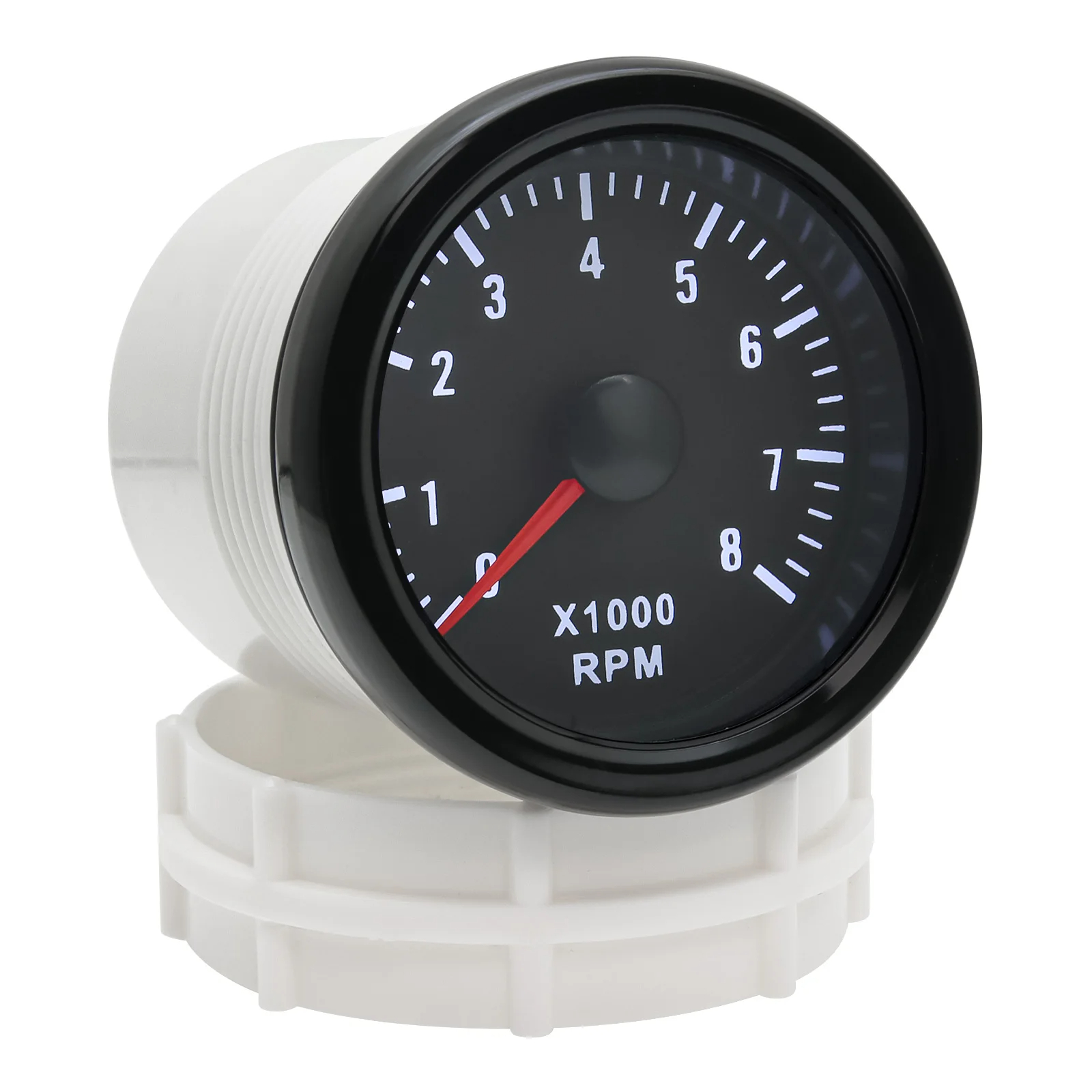 0-8000 RPM 52MM Tachometer with White Backlight 2" 52mm RPM Tacho Meter ...