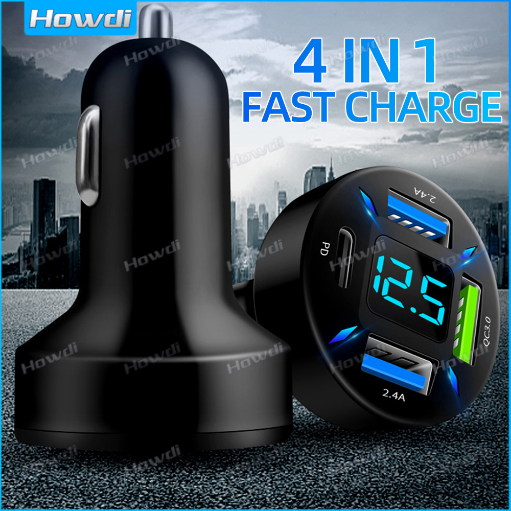 100W Dual Ports Mini USB Car Charger Super Fast Charging Aluminum Alloy ...
