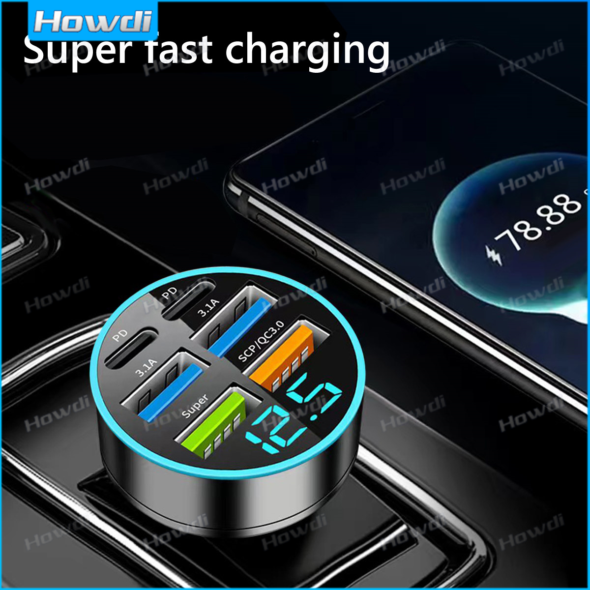 100W Dual Ports Mini USB Car Charger Super Fast Charging Aluminum Alloy ...