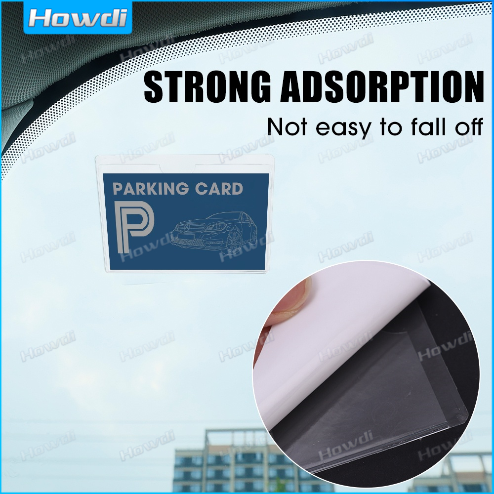 Car Windshield Transparent Card Holder Parking Pass Label Set Portable ...