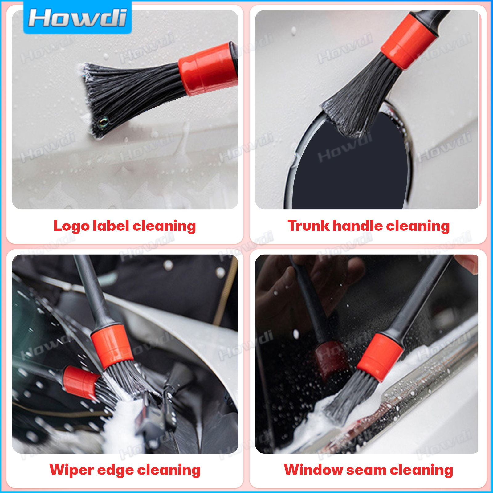 5pcs Car Cleaning Brush Kit Automotive Detail Brushes For Car Interior ...