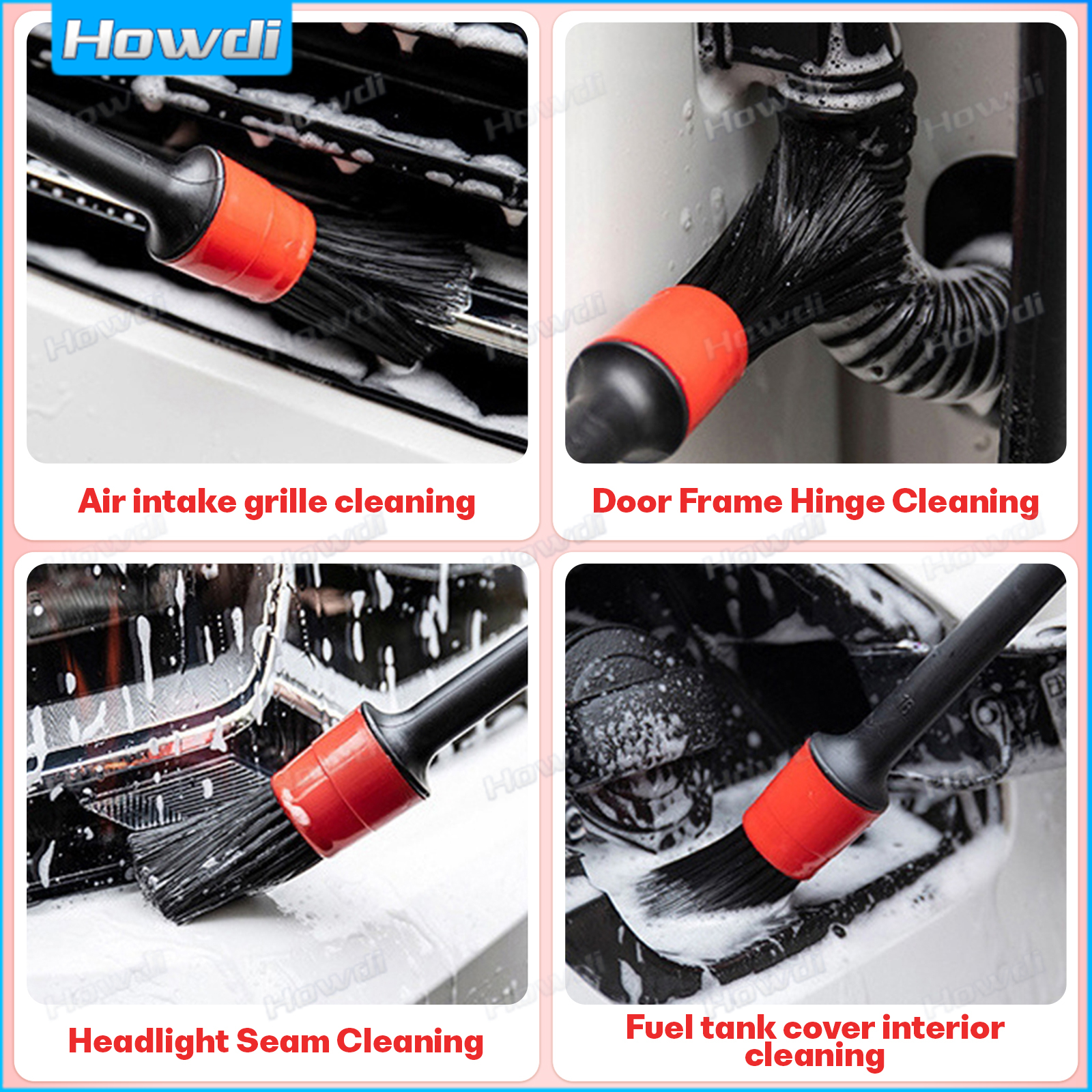 5pcs Car Cleaning Brush Kit Automotive Detail Brushes For Car Interior ...