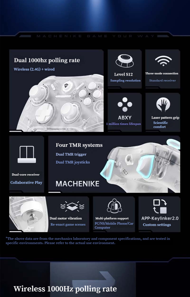 MACHENIKE G1Pro three-mode gamepad Wireless NS Bluetooth TMR Joystick ...