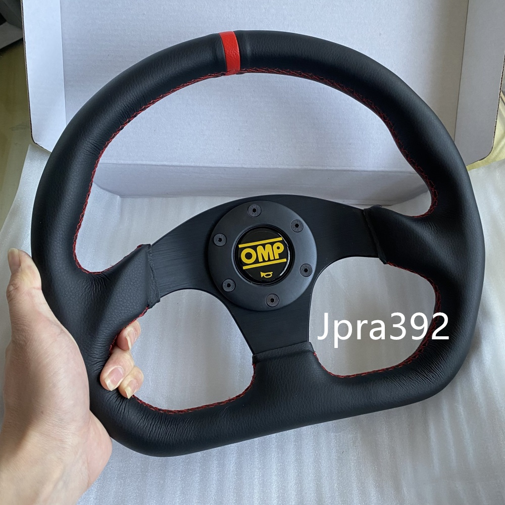 13-inch leather OMP steering wheel D-shaped steering wheel | Shopee ...
