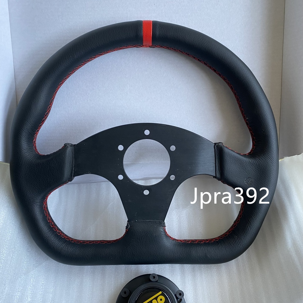 13-inch leather OMP steering wheel D-shaped steering wheel | Shopee ...