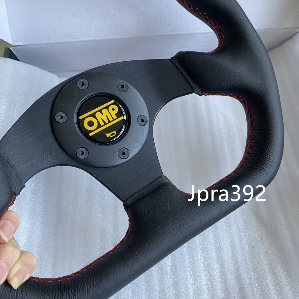 13-inch leather OMP steering wheel D-shaped steering wheel | Shopee ...
