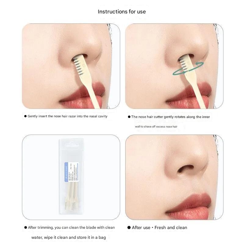 Manual Nose Hair Trimmer Double Headed Nose Razor Washable Shaver ...