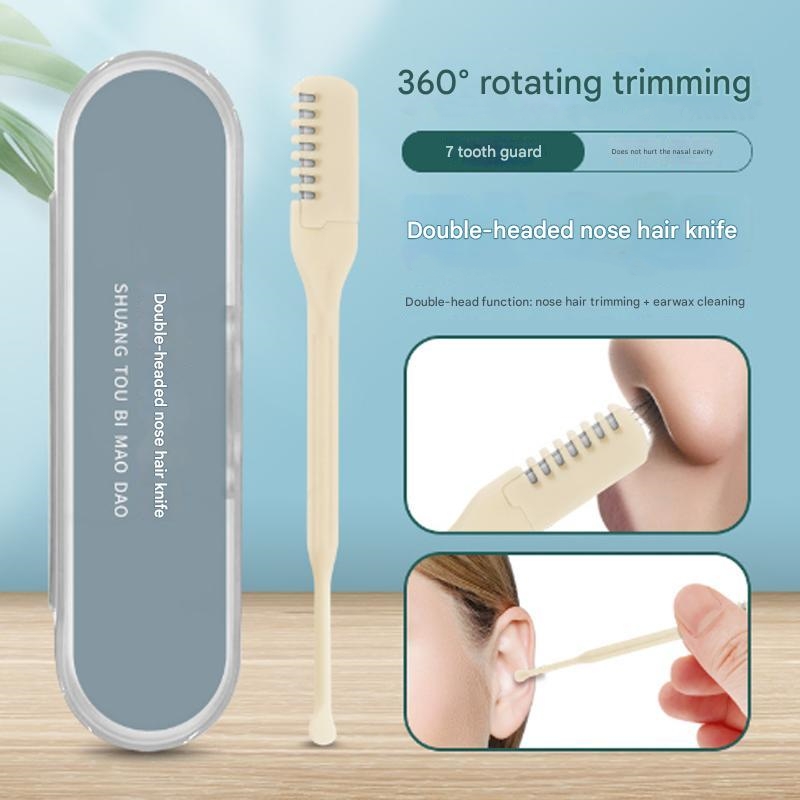 Manual Nose Hair Trimmer Double Headed Nose Razor Washable Shaver ...