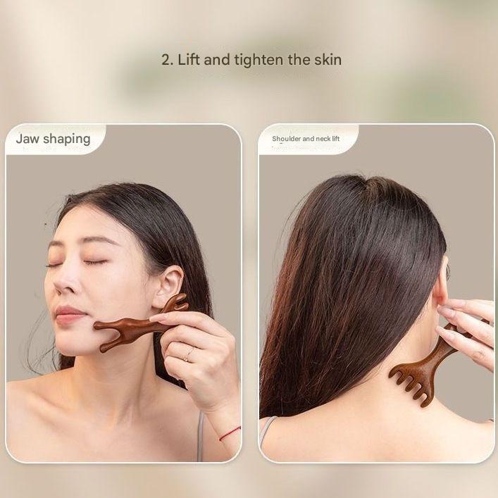 [Sandalwood] 2-IN-1 Meridian Massage Comb Head Scalp Hair Nose Eye ...