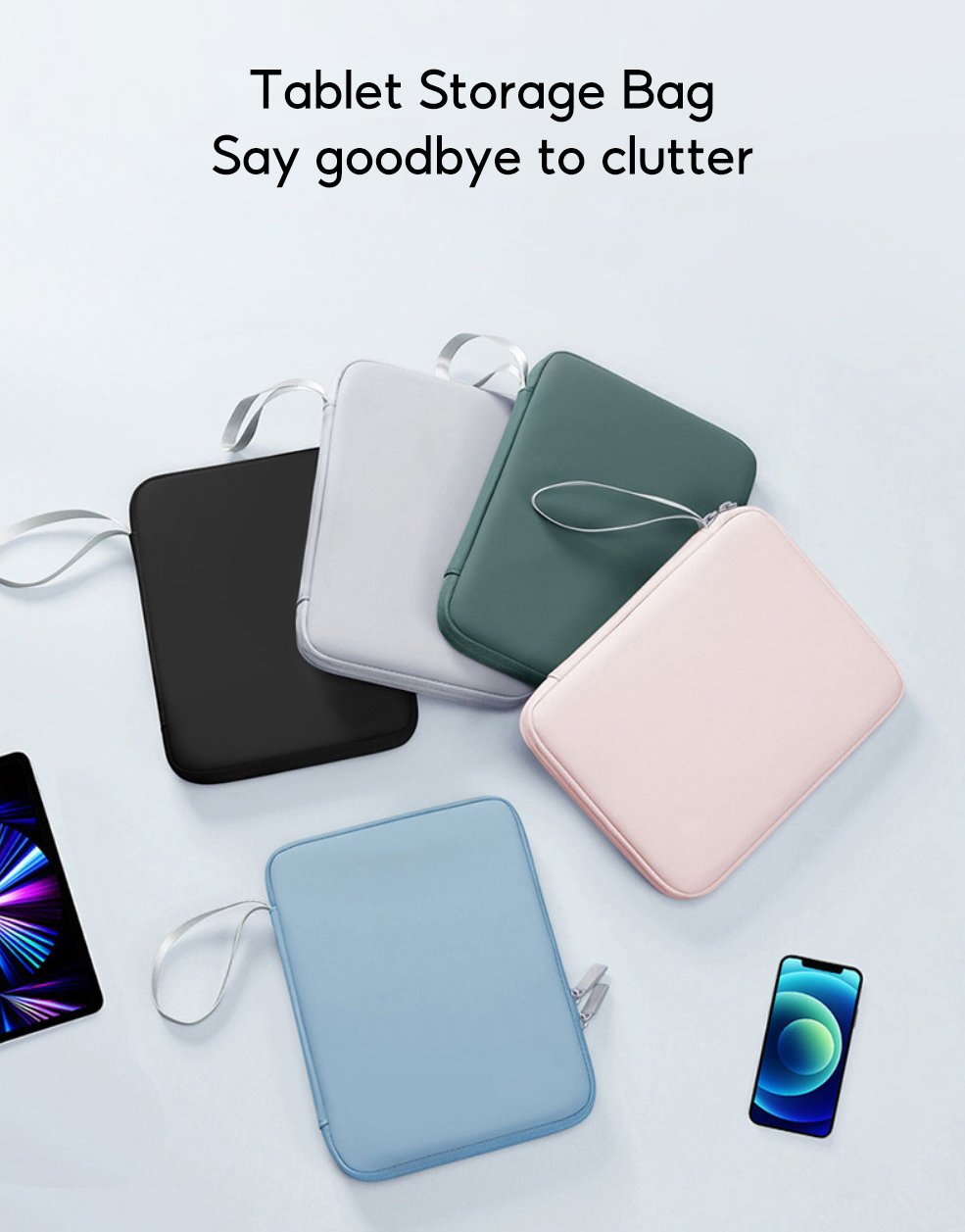 TBTIC For iPad Case Bag Pouch Waterproof Tablet Storage Bag Portable 10 ...