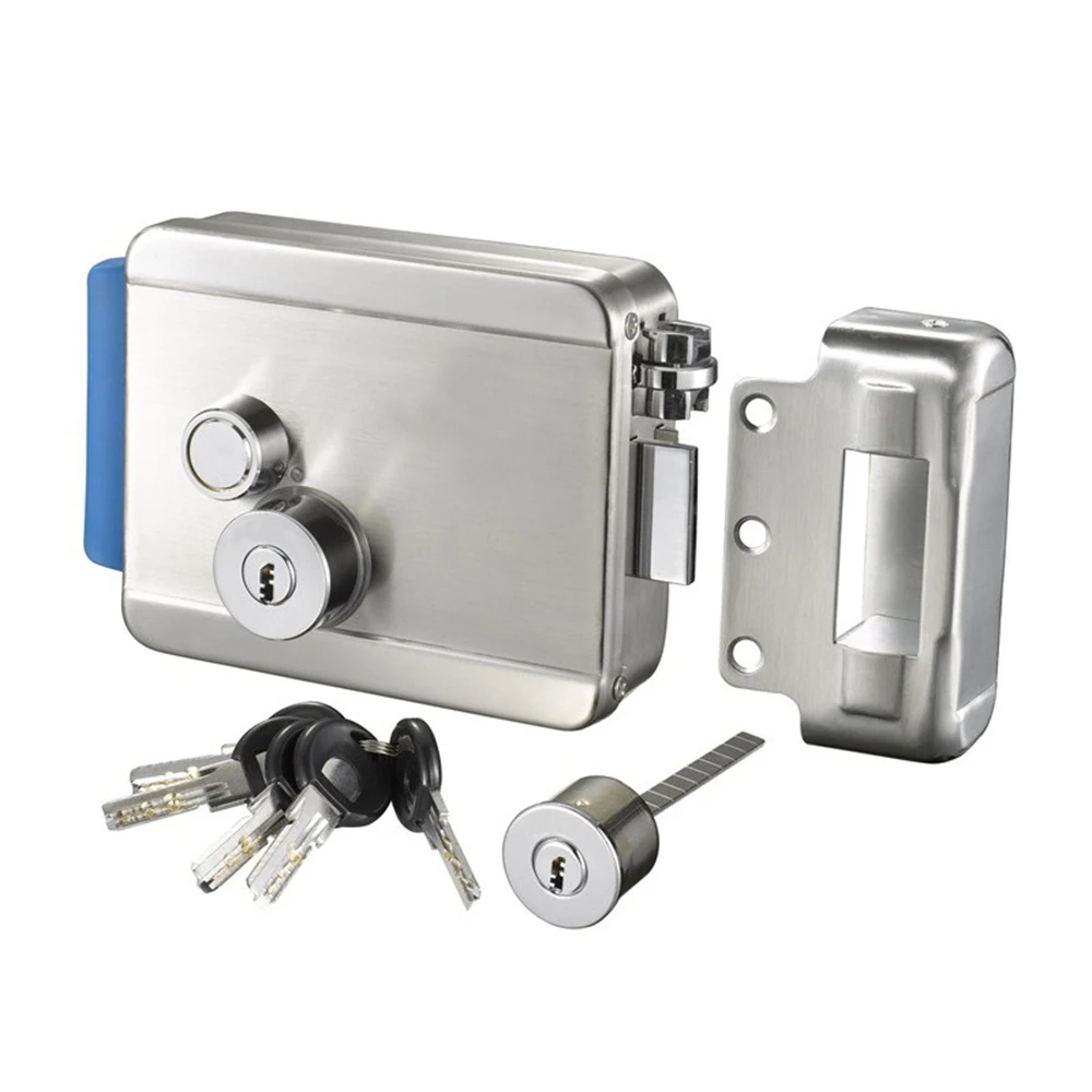 Stainless steel DC12V Electric Rim Lock With Keys for Home Video ...
