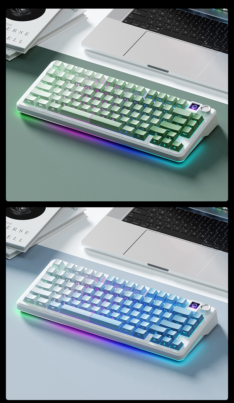 WEIKAV WK75 Wireless Mechanical Keyboard 75% Hot swappable RGB GASKET ...