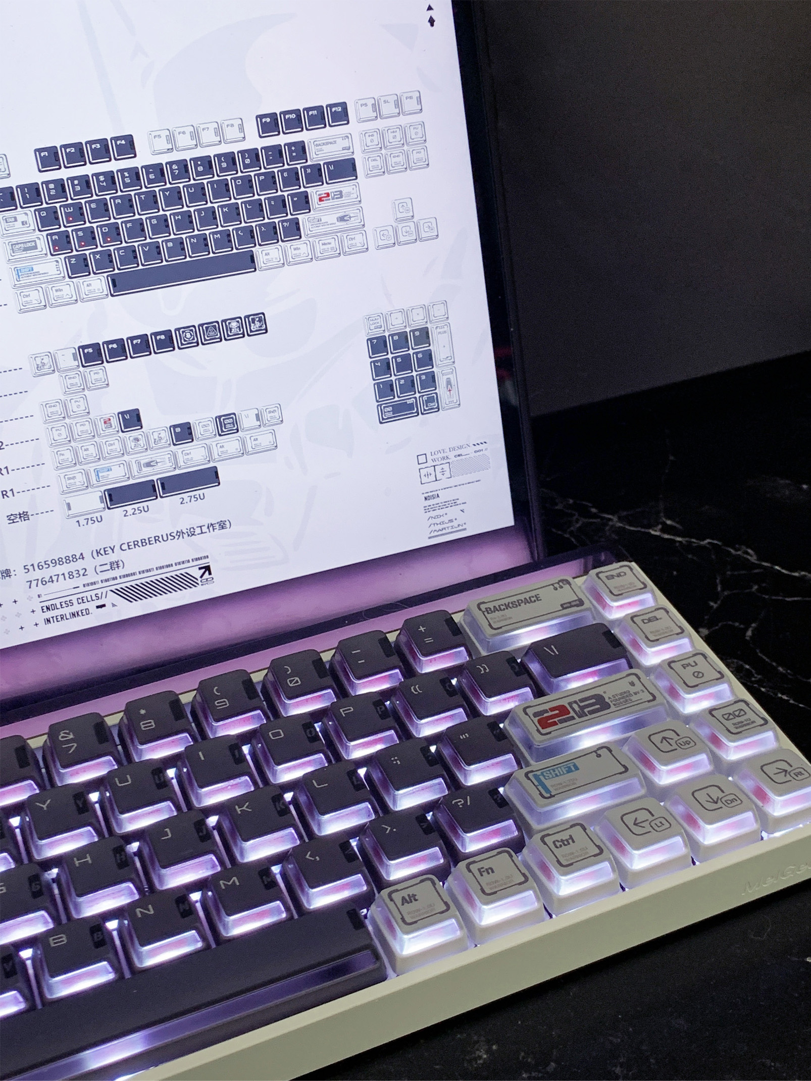 -LW- KEY CERBERUS Mech Model Keycap Customized Mechanical Keyboard PBT ...