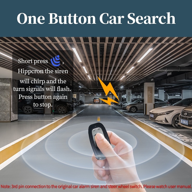 Engine start alarm system Car Alarm Remote Control push one-button ...