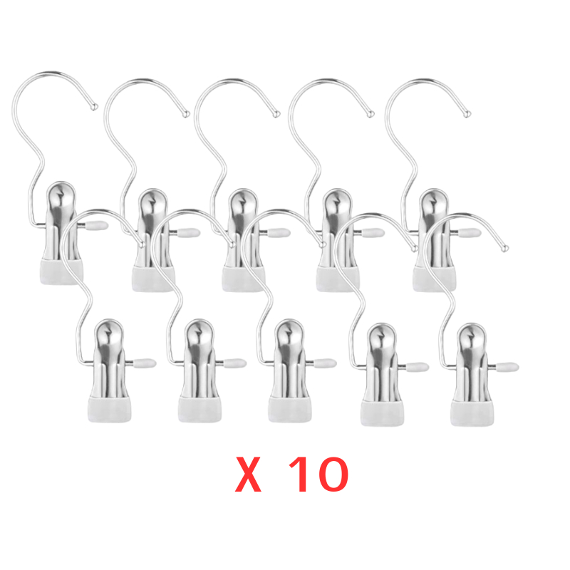10 Multipurpose Metal Hook Clips - Hanger Clips, Laundry Clips, Hat ...