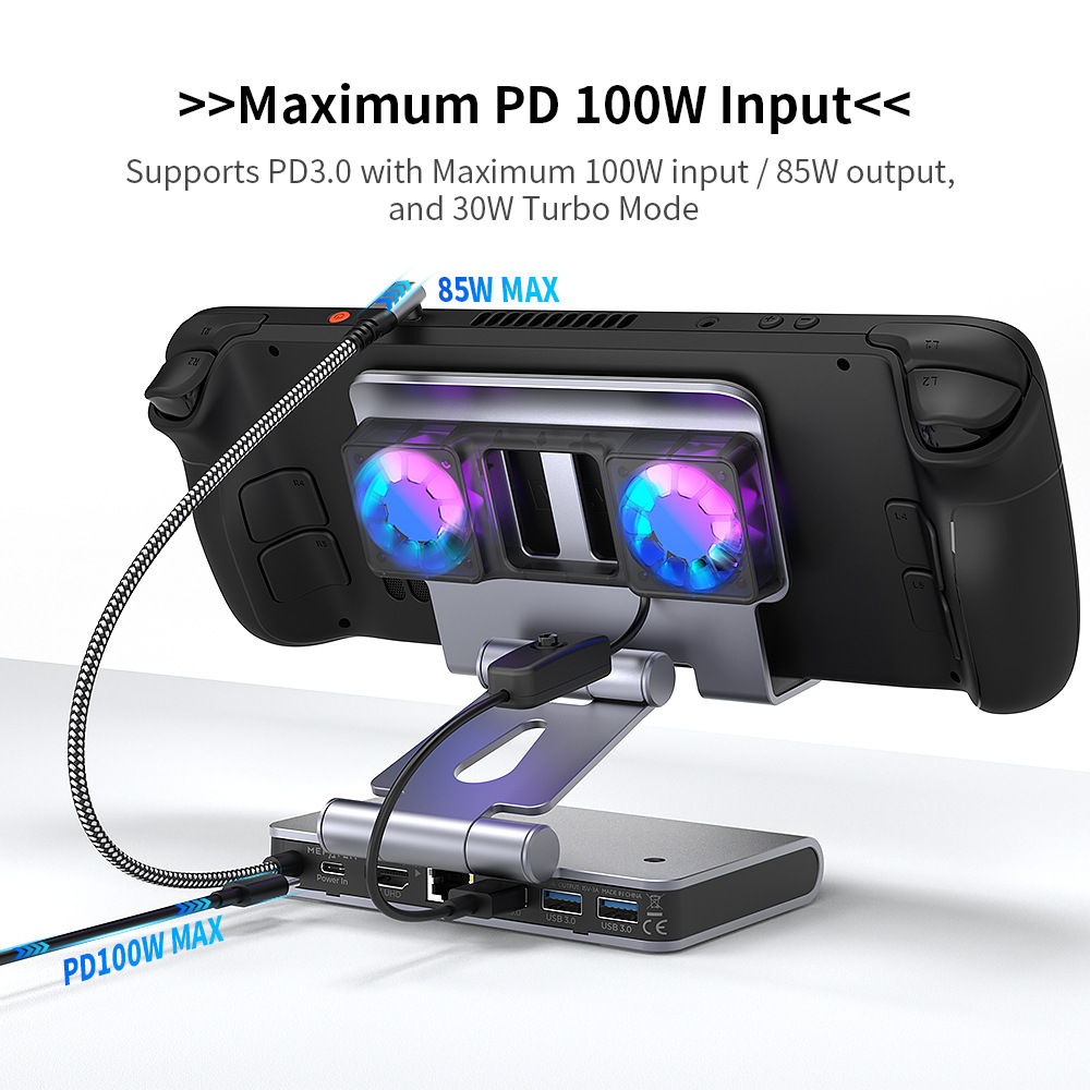Adjustable Docking Station with Dual Cooling Fan for Steam Deck(OLED ...