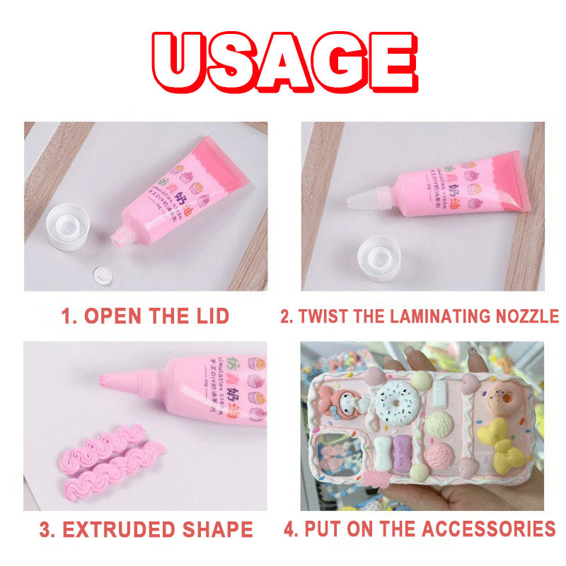 FUN DIY🥳50ML Cream Glue Colorful DIY Handmade Simulation Cream Glue ...