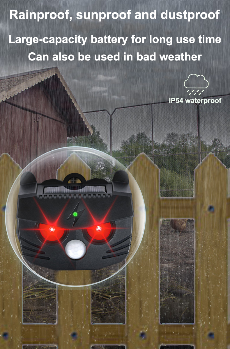 【Malaysia Spot】Solar Monkey Repellent Ultrasonic PIR Sensor-Controlled ...