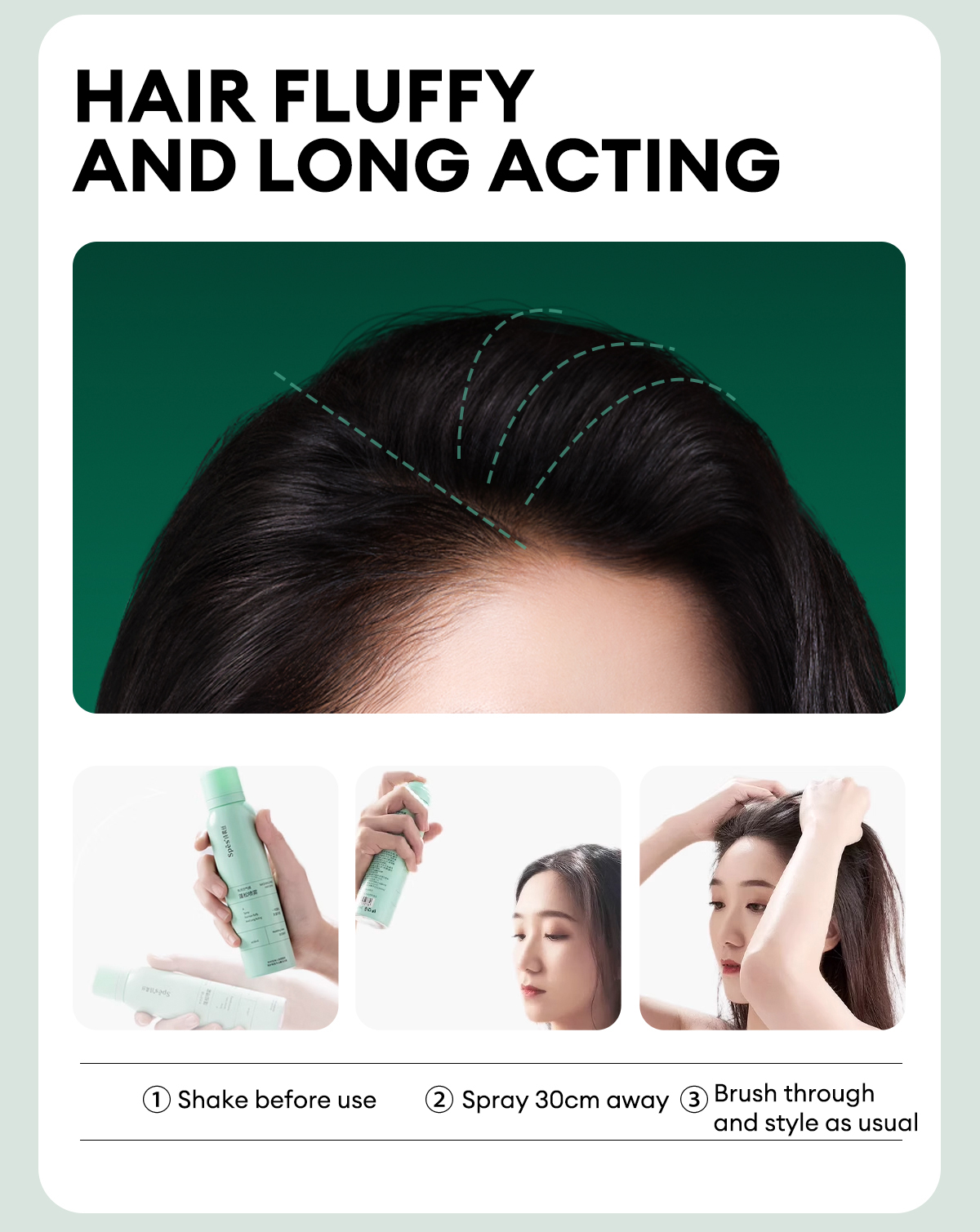 Spes Washing-Free Hair Spray Dry Shampoo 12h Oil Control 免洗干发喷雾 蓬松控油干爽 ...