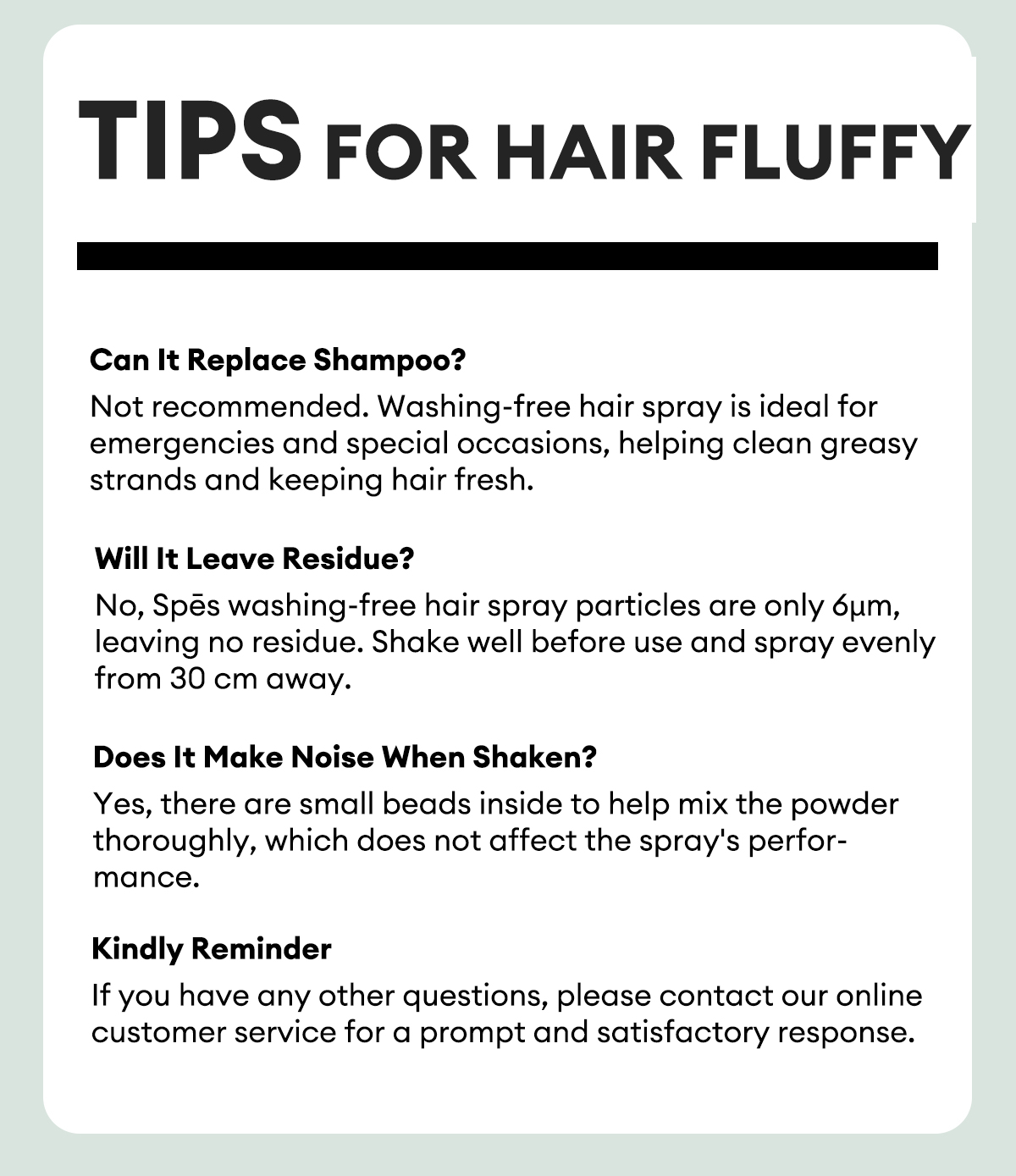 Spes Washing-Free Hair Spray Dry Shampoo 12h Oil Control 免洗干发喷雾 蓬松控油干爽 ...