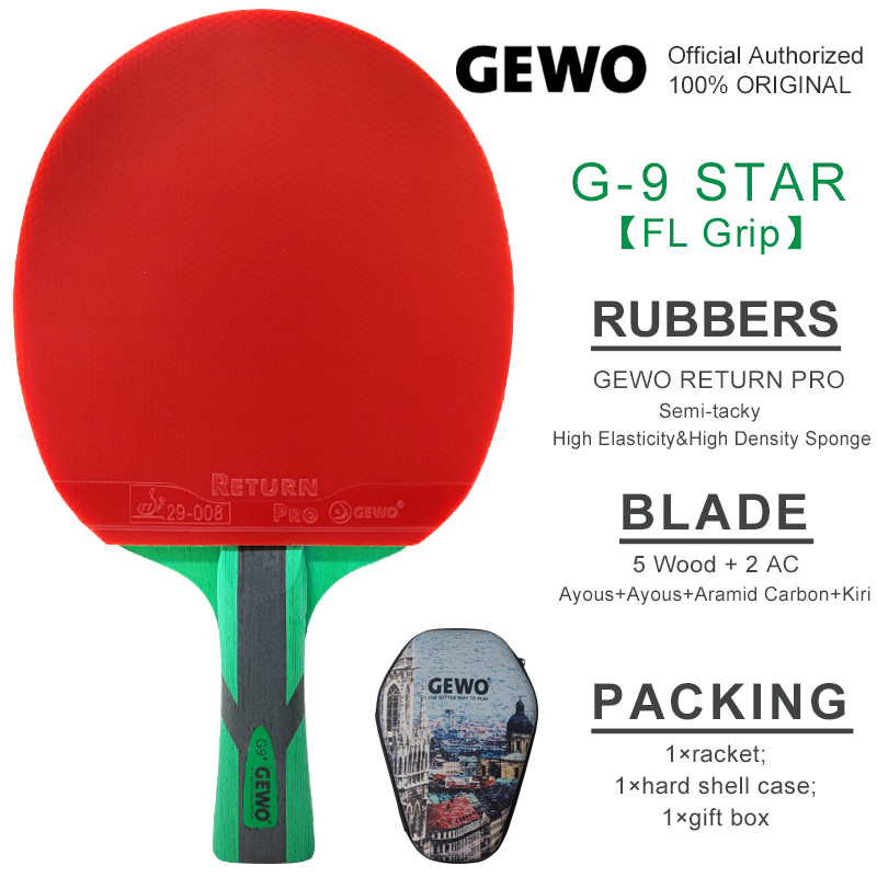 Original GEWO Table Tennis Racket 6/7/8/9 Star Professional Carbon Ping ...