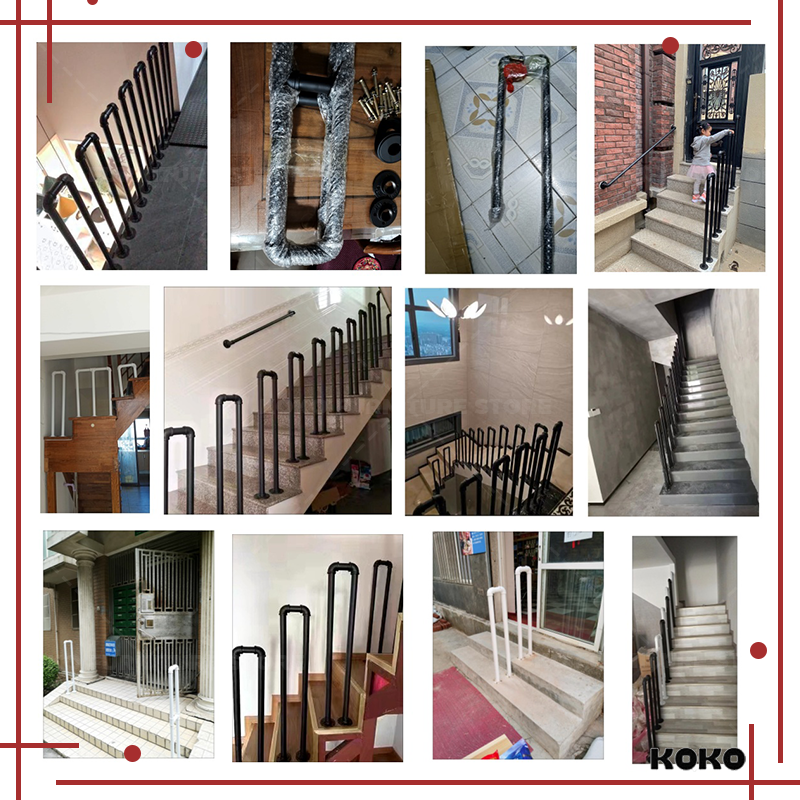 Stair railing Hand Railing Wall-supporting Stair Ndustrial Pipe ...