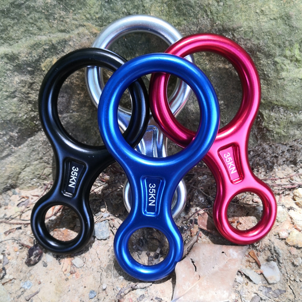 Rock Climbing Descenders 8 Word Climbing Ring Rope Descender 35KN ...