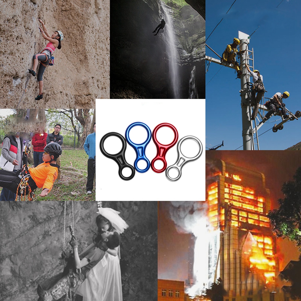 Rock Climbing Descenders 8 Word Climbing Ring Rope Descender 35KN ...