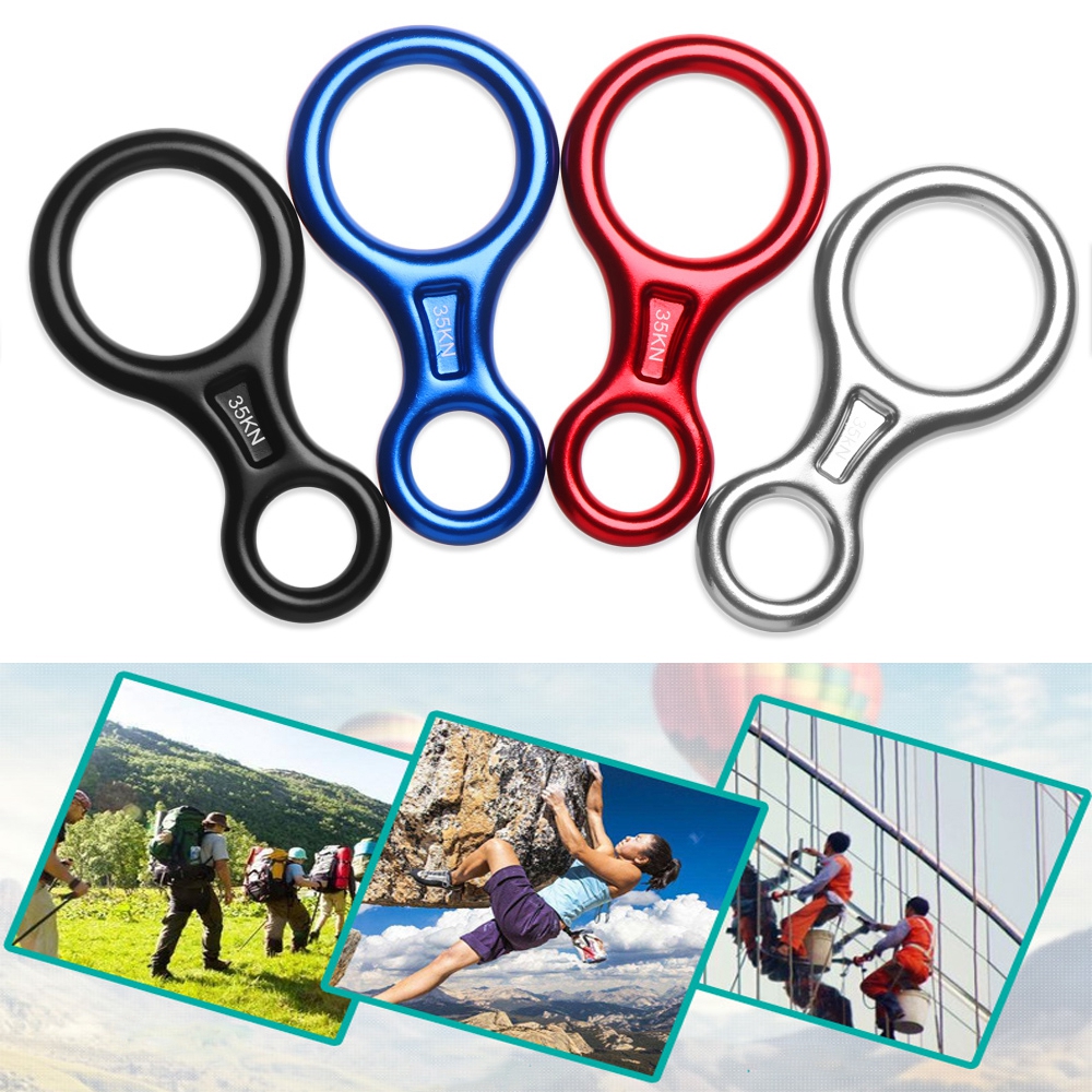 Rock Climbing Descenders 8 Word Climbing Ring Rope Descender 35KN ...