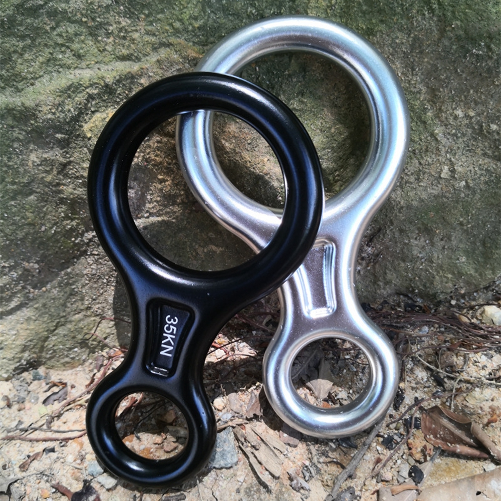 Rock Climbing Descenders 8 Word Climbing Ring Rope Descender 35KN ...