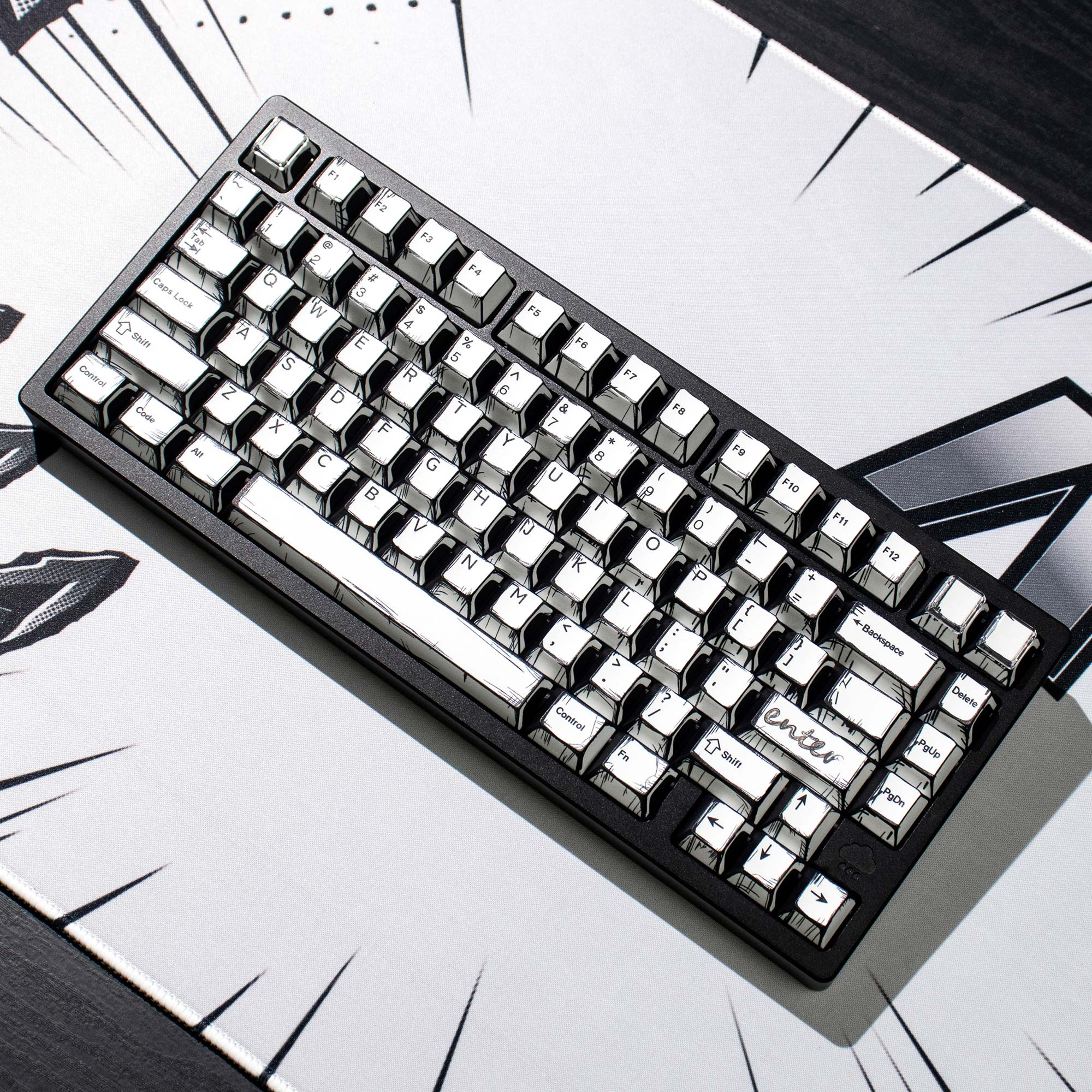 Comic style Mixed light Keycaps PBT cherry Profile for MX Switches ...