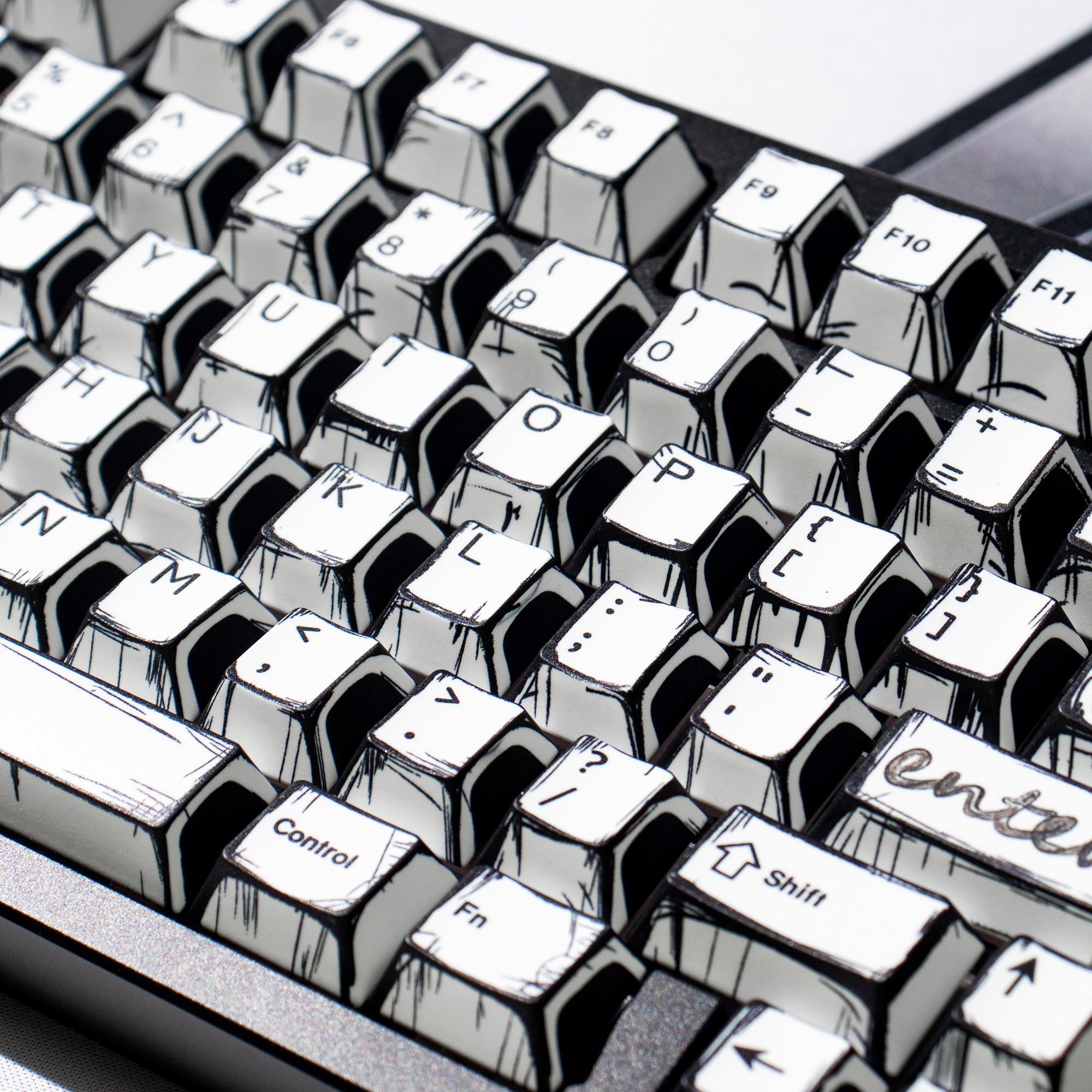 Comic style Mixed light Keycaps PBT cherry Profile for MX Switches ...