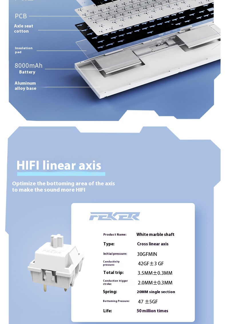 VTER Galaxy100 Aluminum Wireless Mechanical Keyboard 96% Hot swappable ...