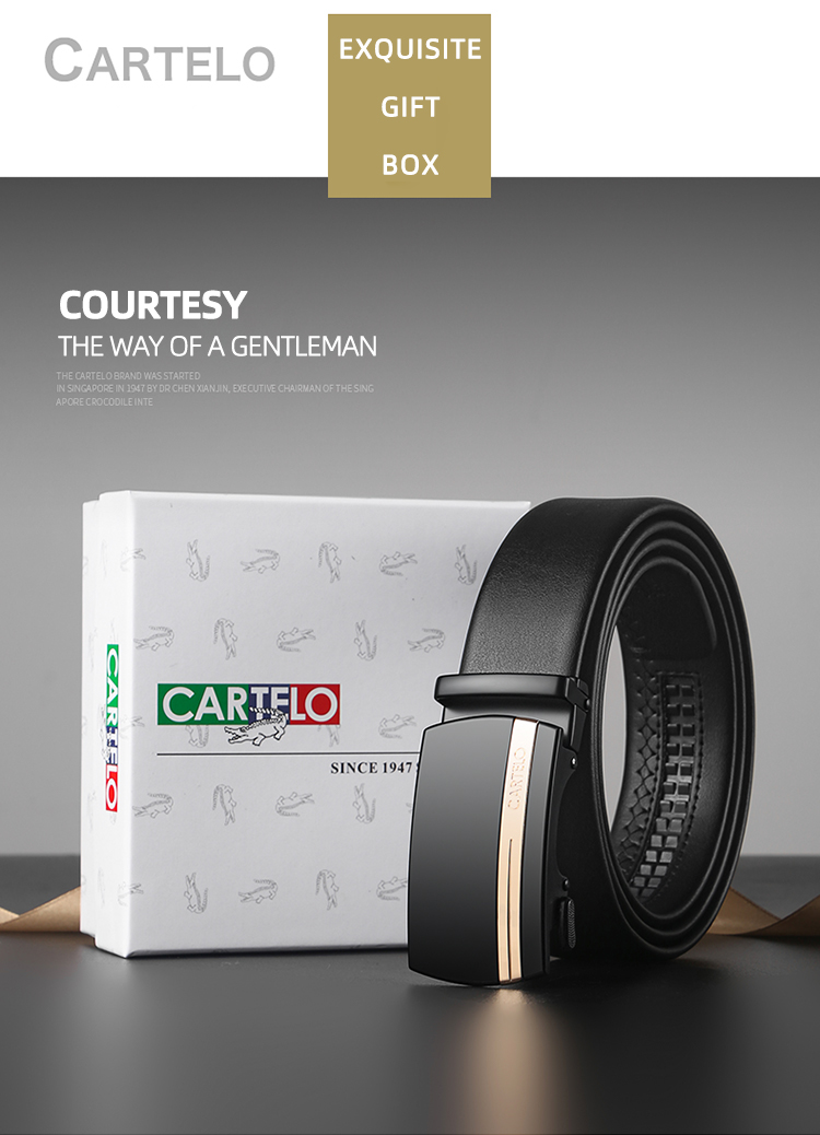100% Cowhide Leather [Ready Stock] Cartelo Since 1947 Singapore Men's Autobuckle Belt Tali ...